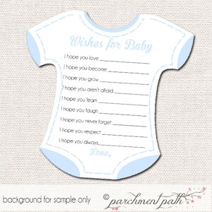 Baby Shower Game Baby Boy Wishes Shower Keepsake and Advice Cards ...