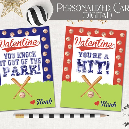 Baseball Printable Valentines Baseball Valentines Kids - Etsy