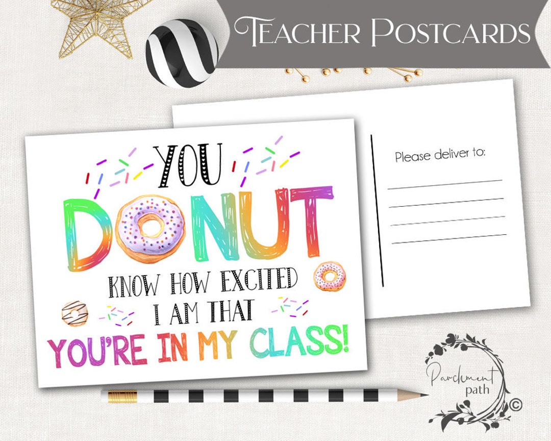 Postcard for Students Note From Teacher Happy Mail From Teacher School ...