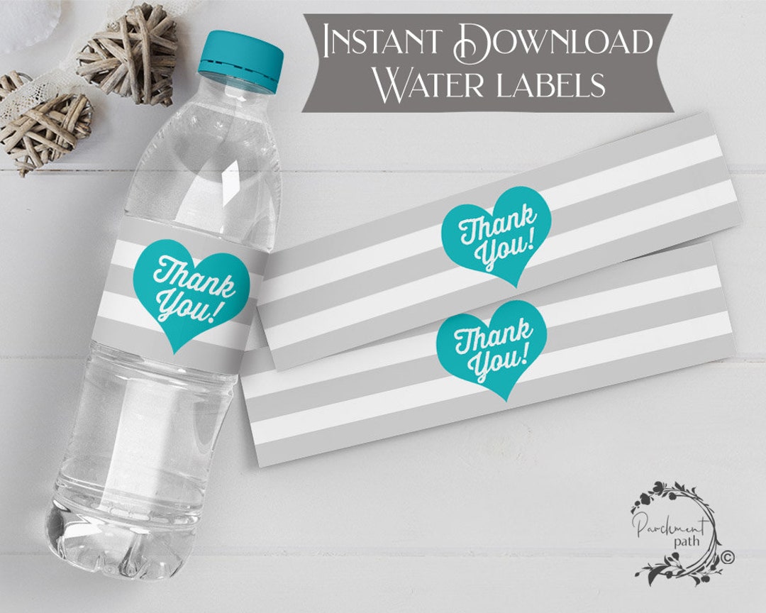Thank You Water Bottle Labels - Instant Download - Teacher Appreciation ...