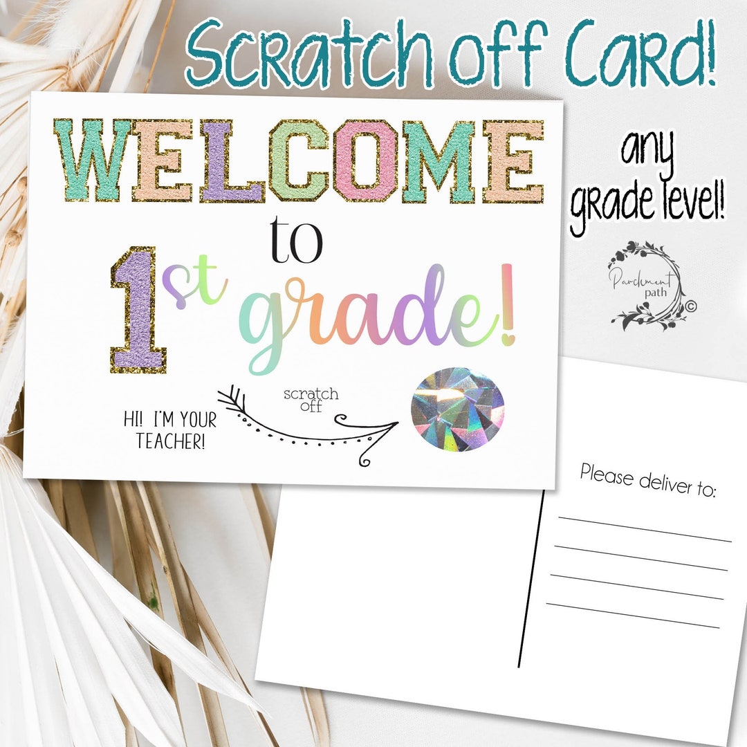 Scratch off Postcard - Welcome Postcard for Students or Kids - Note ...