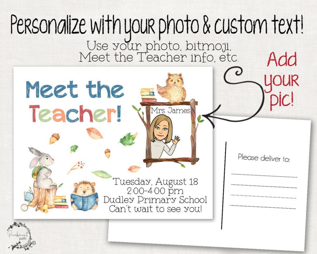 Meet the Teacher Postcard for Students Note From Teacher Bitmoji ...