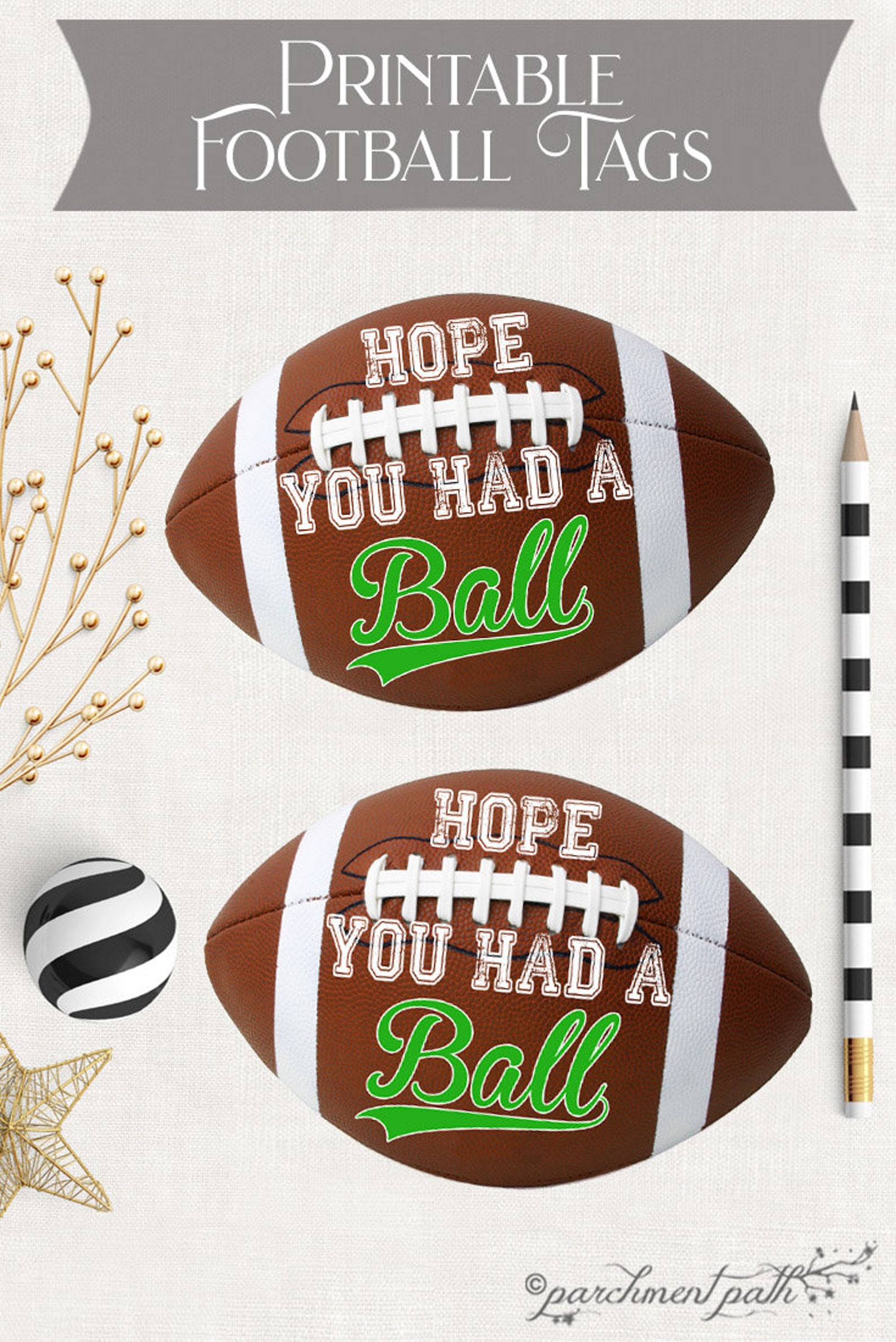 Football Tags Football Stickers Printable Football | Etsy