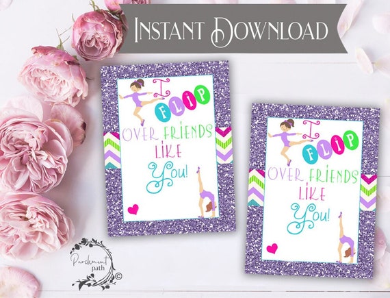 Gymnastics Valentines INSTANT DOWNLOAD - School Valentine, Classroom ...