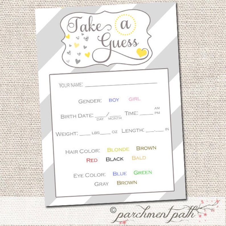 Gender Neutral Baby Shower Game Gender Reveal Baby Shower - Etsy