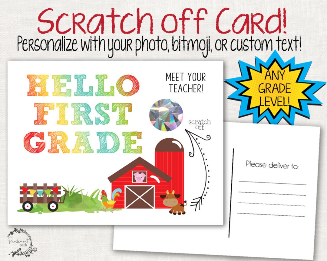 Scratch off Postcard - Farm Postcard for Students or Kids - Note From ...