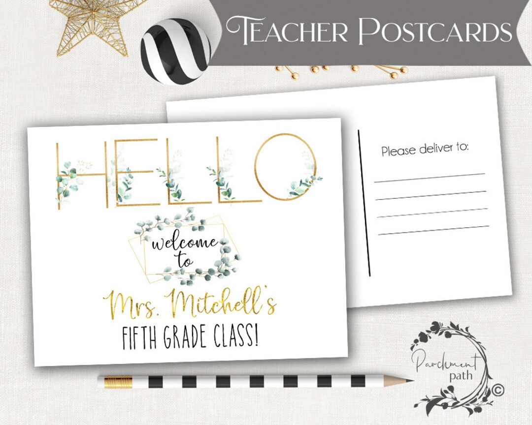 Postcard for Students - Note From Teacher - Happy Mail - School ...
