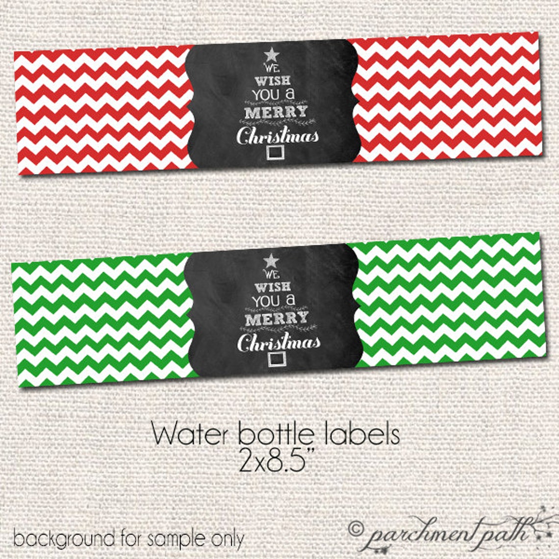 Christmas Water Bottle Labels Christmas Party Printable We - Etsy