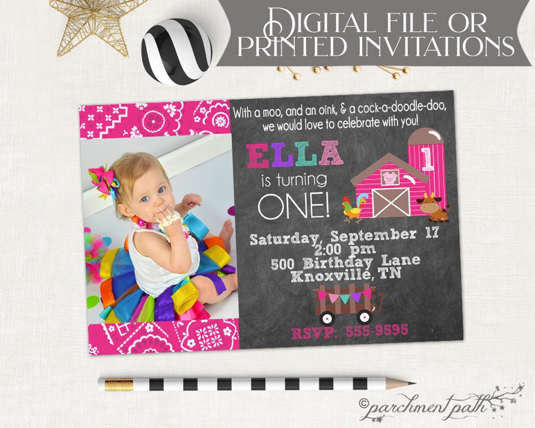 Farm Birthday Invitation - Farm Girl Party - Cowgirl Printable ...