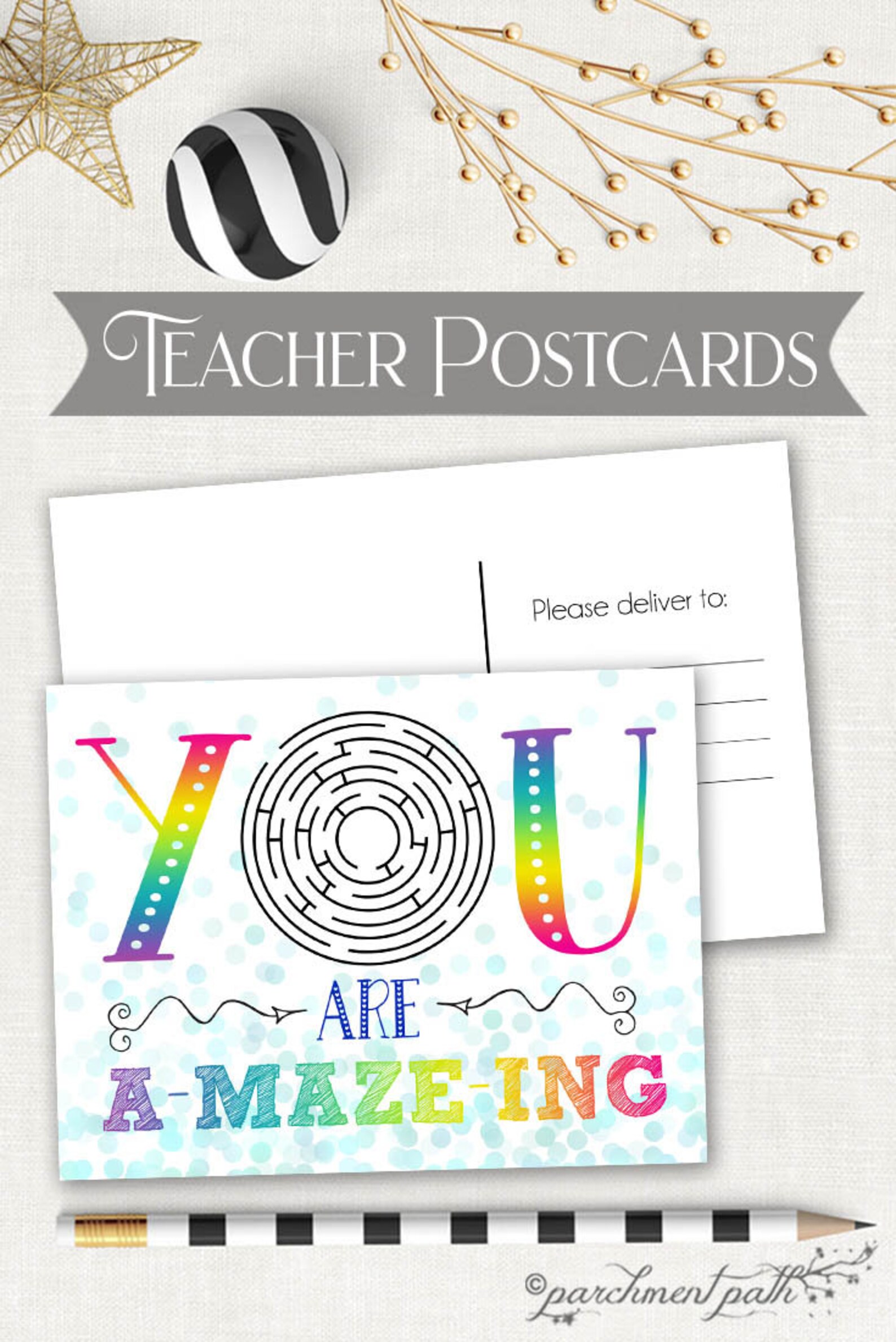 Postcard for Students Note From Teacher Happy Mail From - Etsy