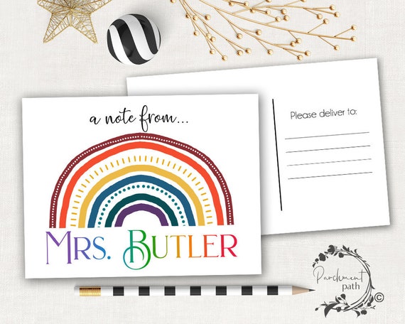 Postcard for Students - Note From Teacher - Happy Mail from Teacher ...