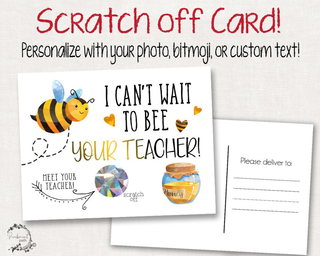 Scratch off Postcard - Welcome Postcard for Students or Kids - Bee Note ...