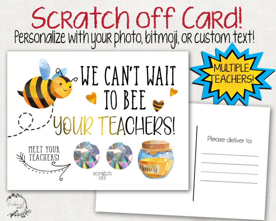 Scratch off Postcard - Welcome Postcard for Students or Kids - Bee Note ...