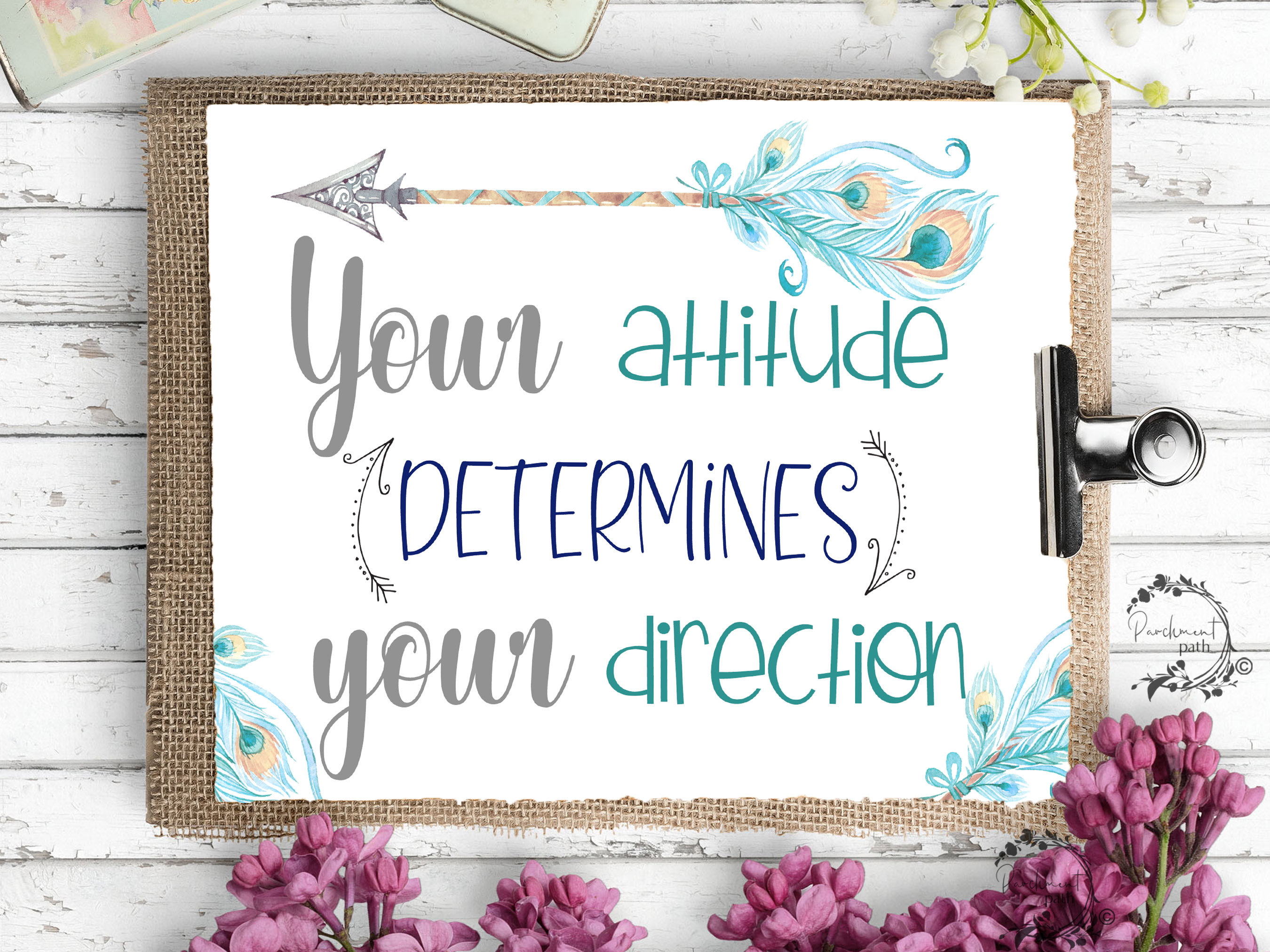 Your Attitude Determines Your Direction Art Print Quote Art | Etsy