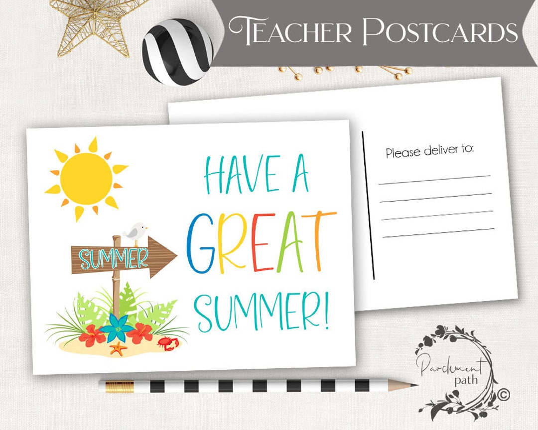 Postcard for Students Note From Teacher Happy Mail From - Etsy