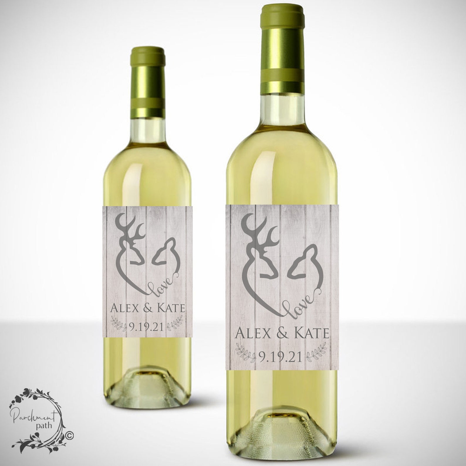 Custom Wedding Wine Labels Deer Wine Labels Anniversary | Etsy