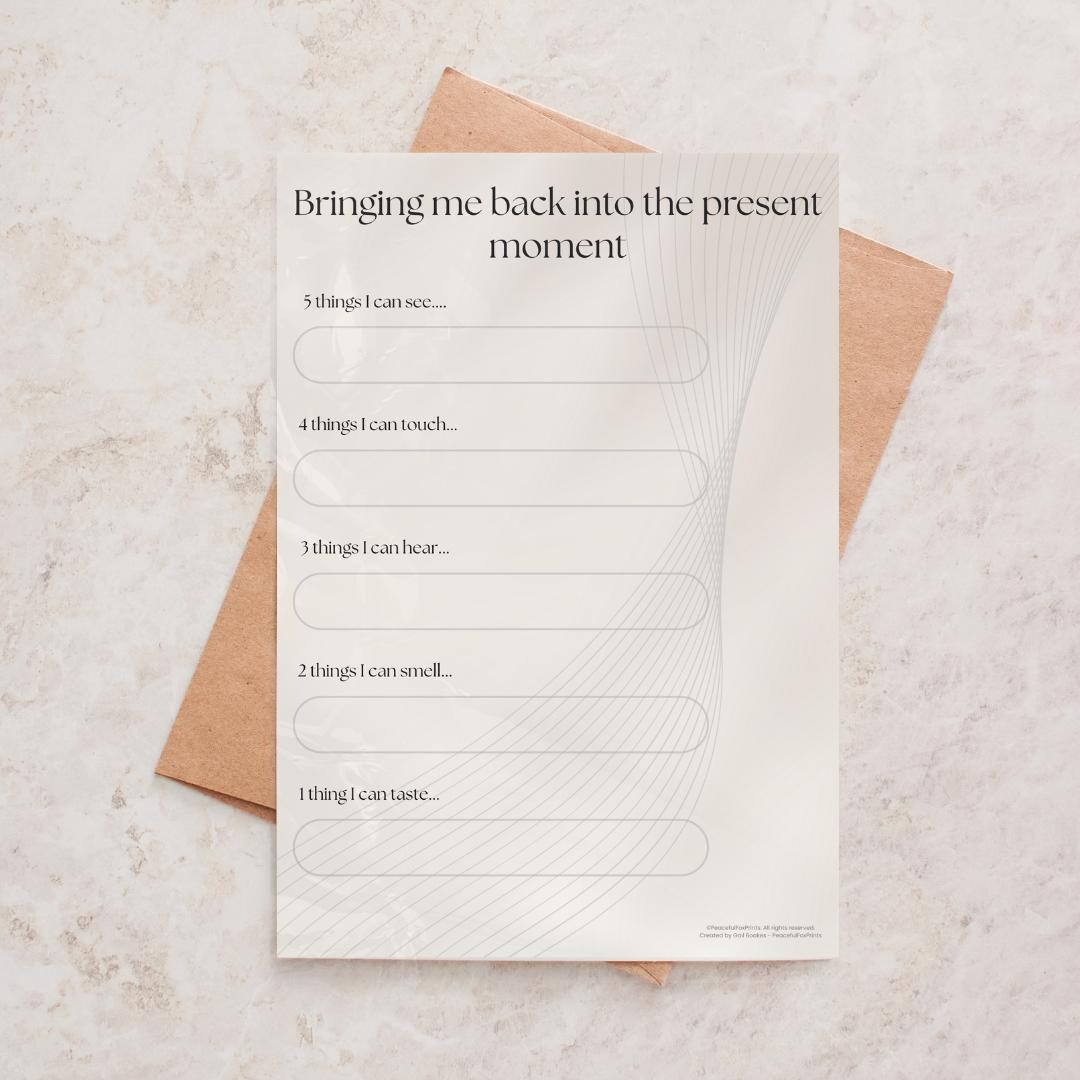 Grounding Worksheet | Mindfulness Printable PDF | Instant Download ...