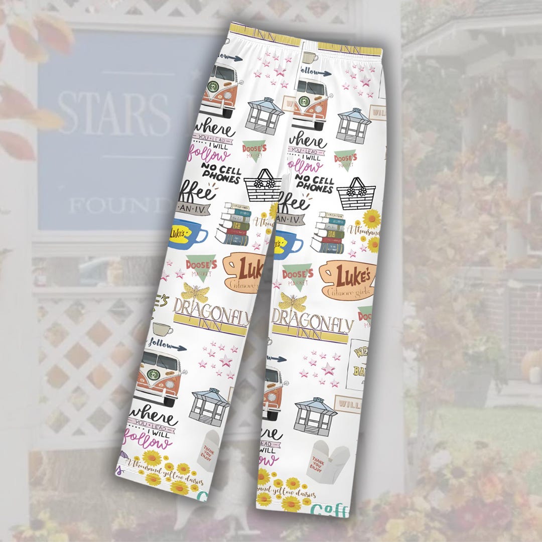 Gilmore Girl Allover Print Lounge Sleep Pajamas Pants, Luke's Diner ...