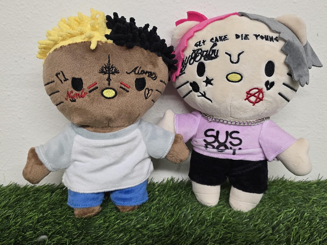 LIL PEEP X XXXTENTACION Kitty Rapper Plush (over 25 Choices!) + Free ...