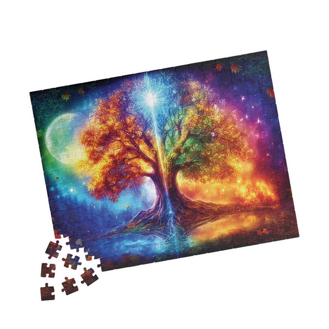 Duality Tree Puzzle | Fantasy Tree of Light and Balance - Etsy