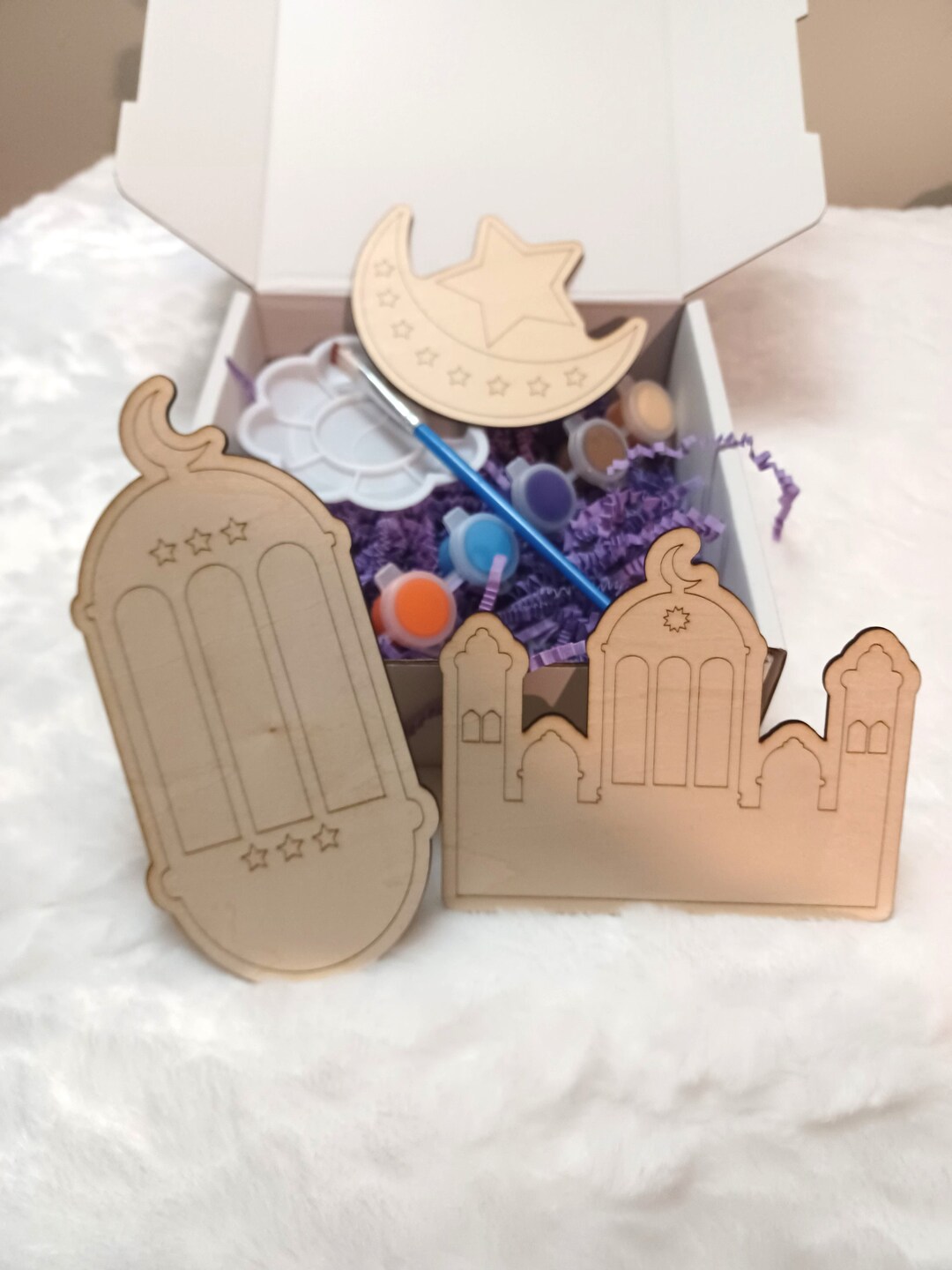 Ramadan DIY Paint Kit for Kids, Wooden Craft Set, Eid Gift for Children ...