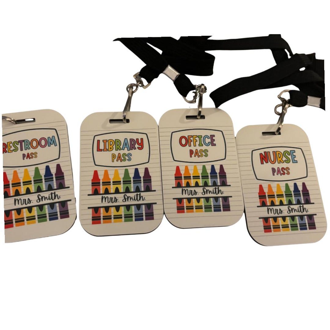 Classroom Double Sided Hall Passes, 4 Pack, Back to School, Teacher ...