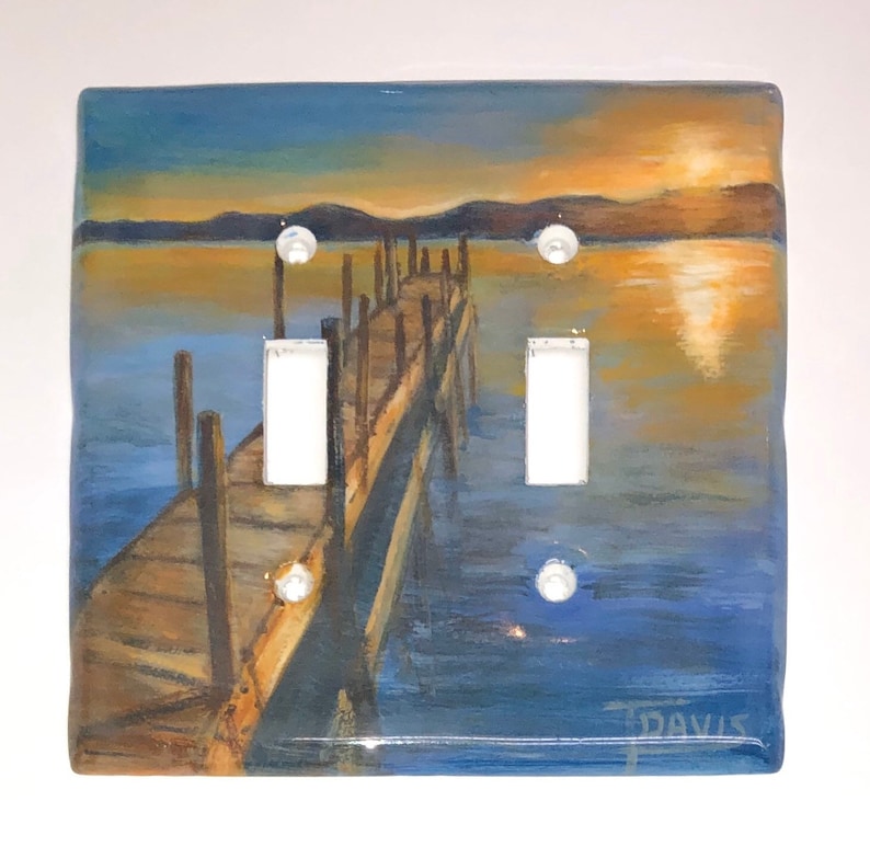 Lake House Sunset Light Switch Plates & Outlet Covers Boat - Etsy