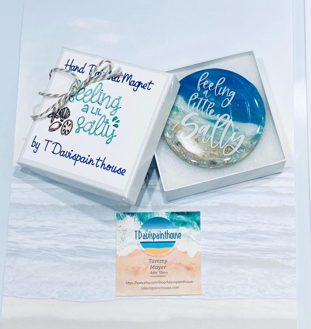 Feeling Salty Ocean Magnet - Hand-painted Resin Beach Home Decor - Etsy