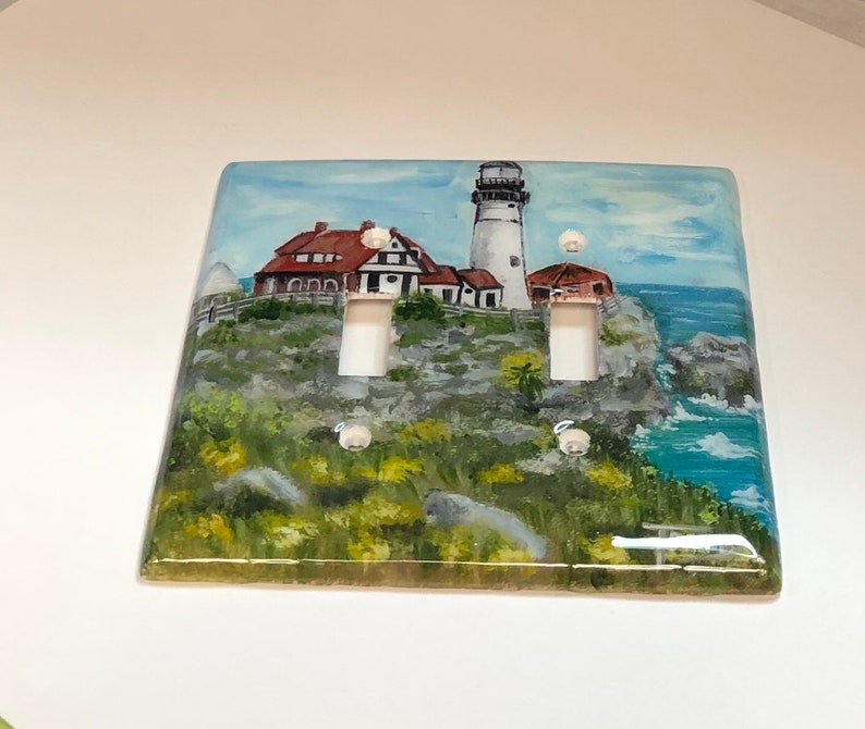 Hand Painted Lighthouse Light Switch Plate and Outlet Covers - Etsy