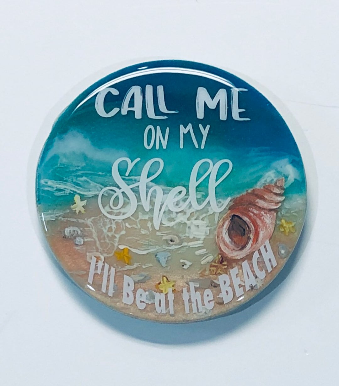 Coastal Beach Magnet, I'll Be at the Beach Hand Painted 3 Refrigerator ...