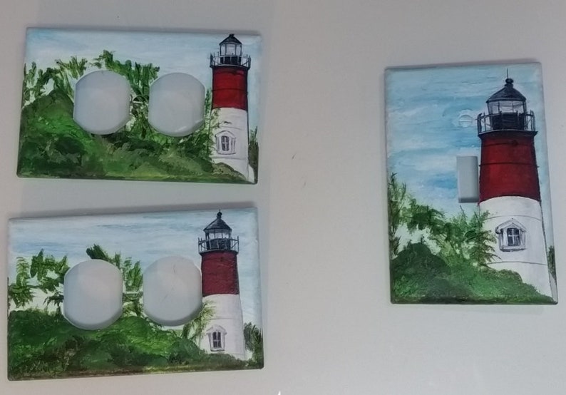 Hand Painted Lighthouse Light Switch Plates and Outlet Covers - Etsy