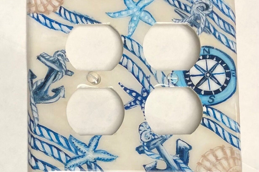 Nautical Navigation Light Switch Plates, Hand Painted Nautical 0utlet ...