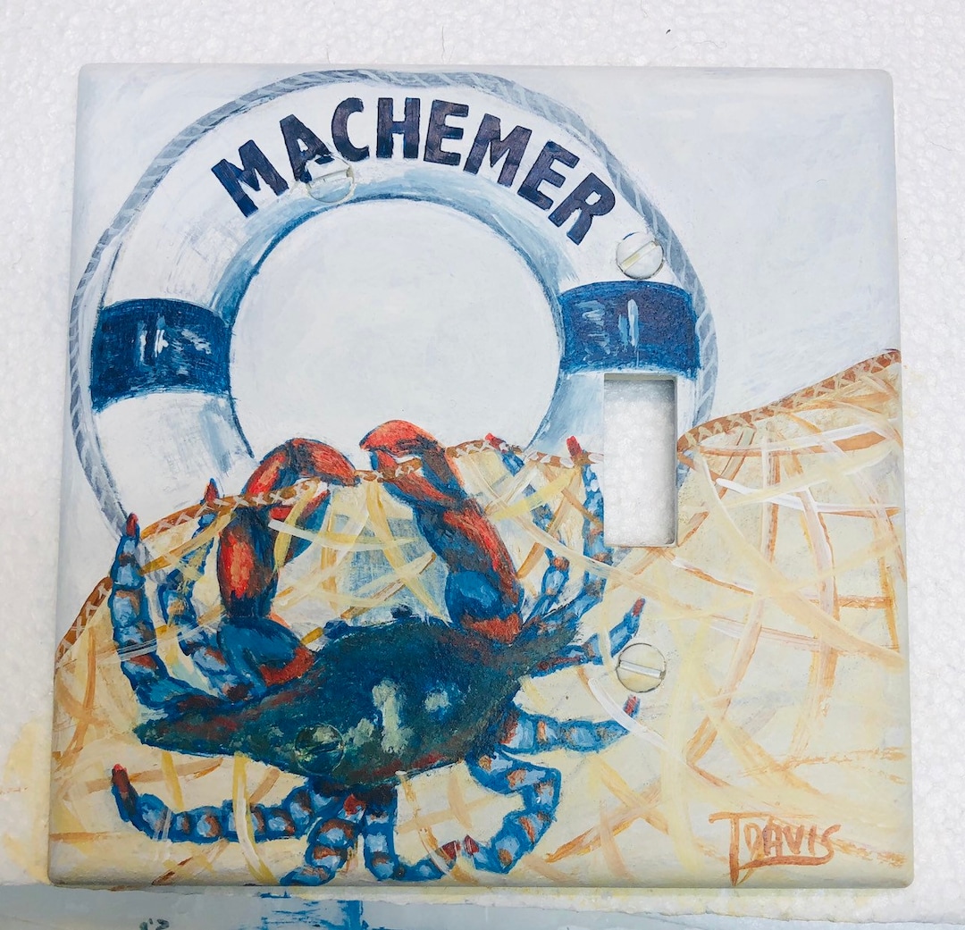Personalized Hand Painted Blue Crab Light Switch Plate and Electrical ...