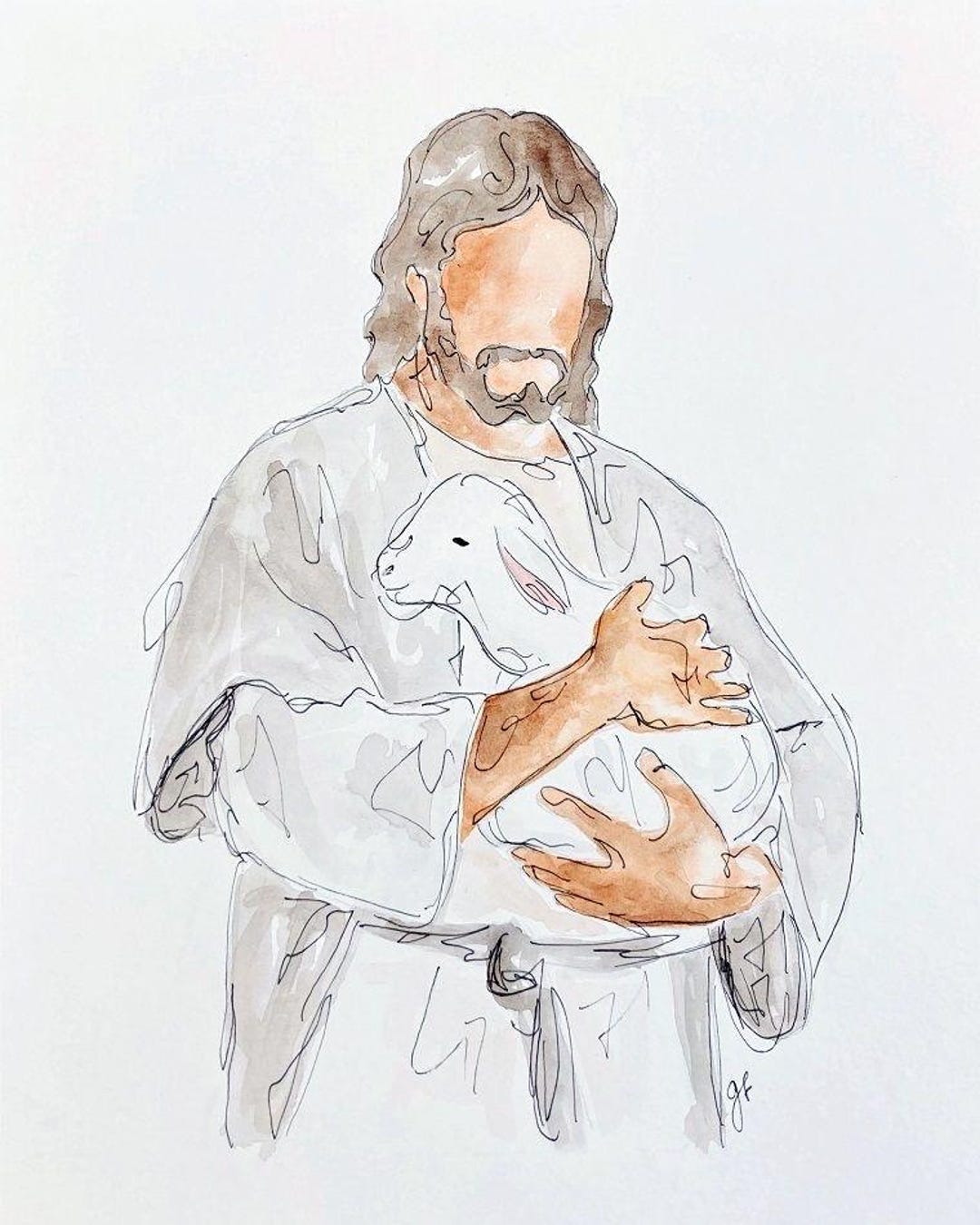 Water Color Picture of Christ - Etsy