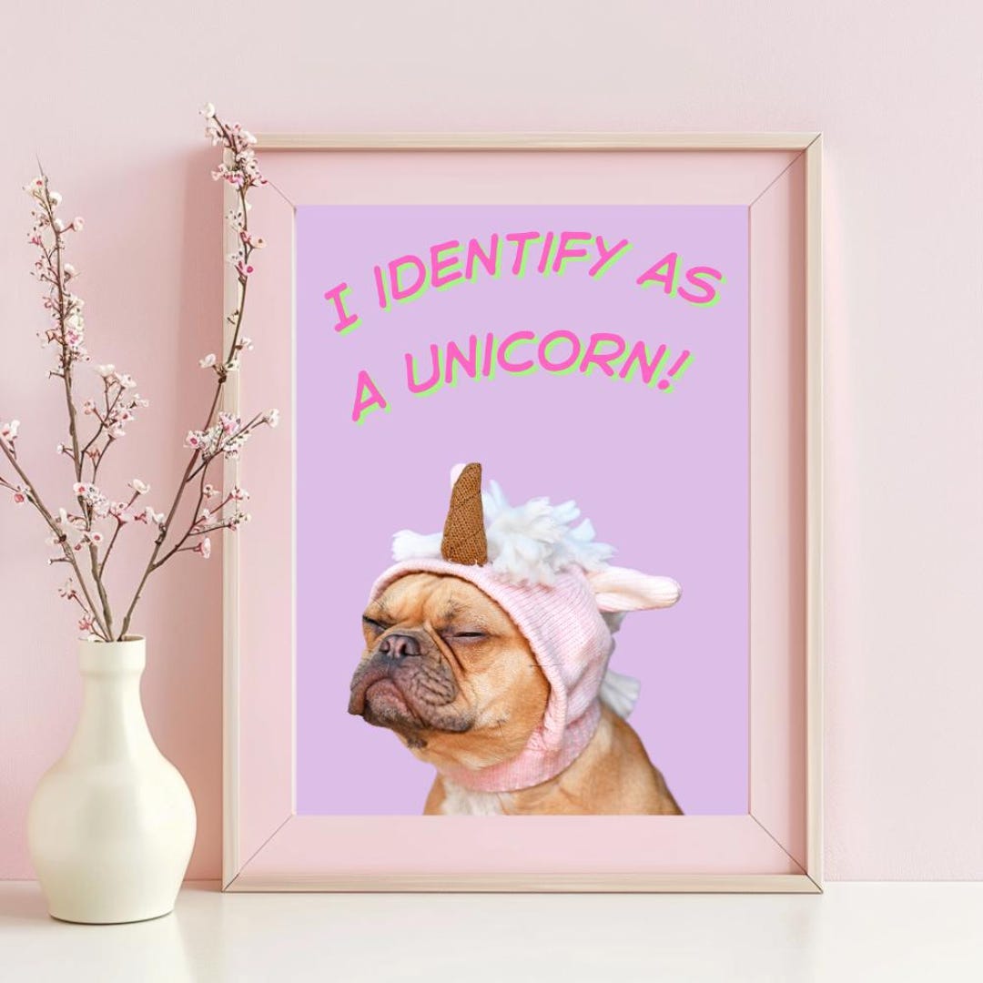Funny Pugicorn Art Print: Unicorn Dog Lover Gift Pug Lover (digital ...