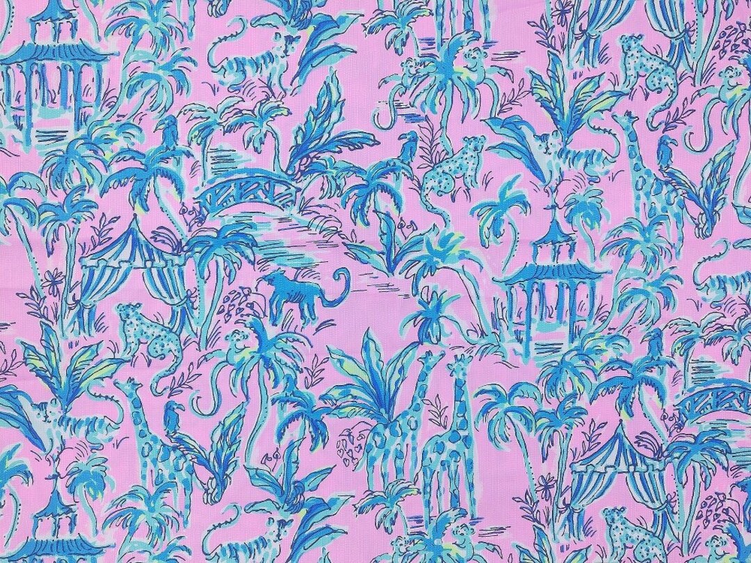 Fabric Colorful Safari Dobby Print. 9 X 18 or 18 X 18 Preppy Rare - Etsy