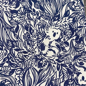 Lilly Pulitzer Navy Koala Cotton Poplin Fabric - Etsy