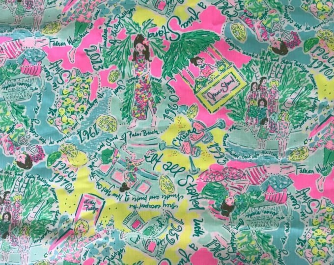 Lilly P. Cotton Dobby Palm Beach Tour Print Separate 18 X 18 Preppy ...