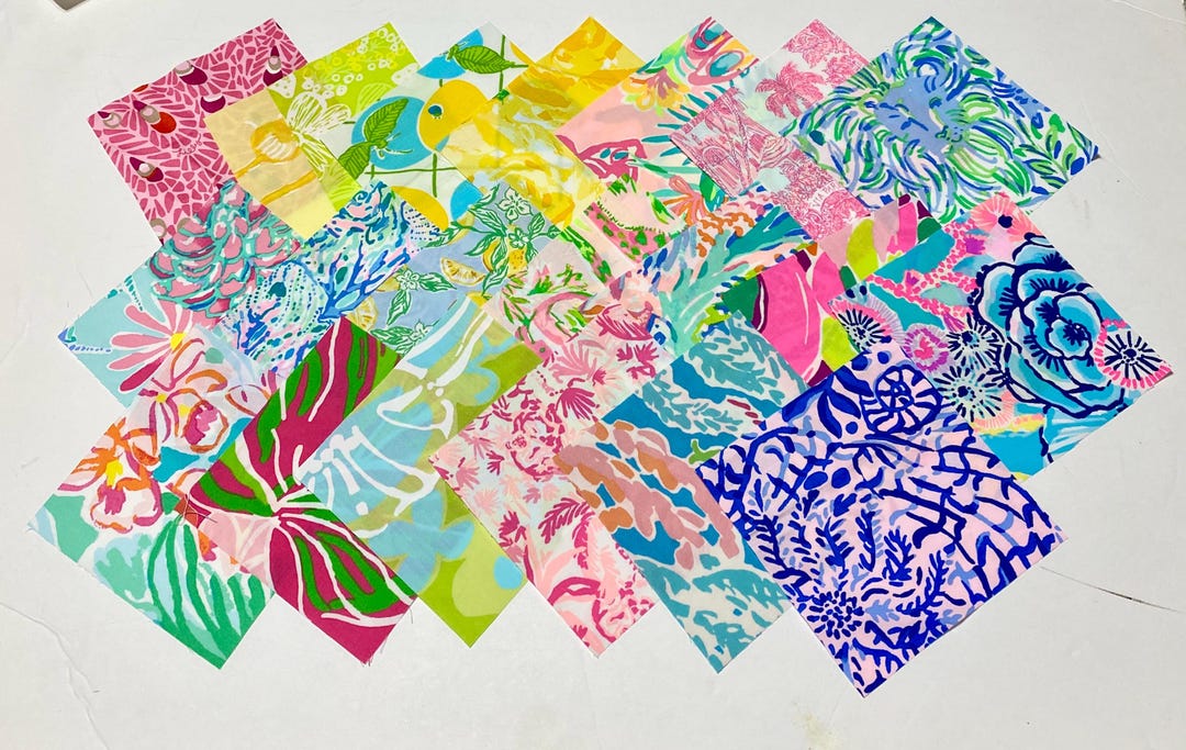 Lilly P Fabric Squares, 5" Quilting Patch Lot - Etsy