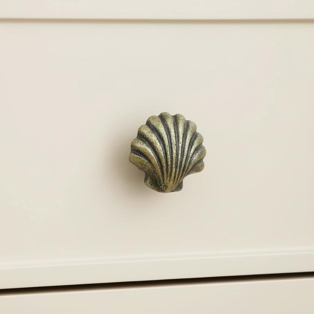 Metal Iron Sea Shell Drawer Knobs, Decorative Hardware Knobs - Etsy
