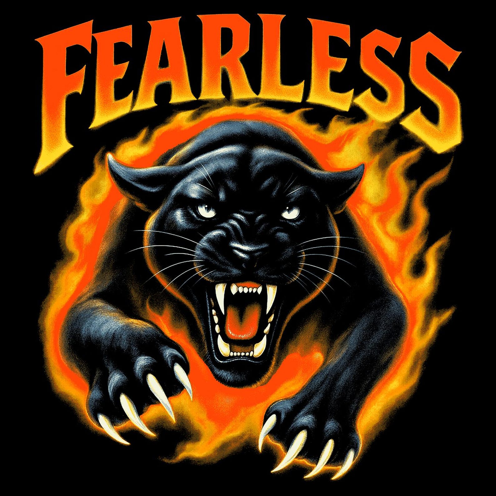 Fearless Panther Halftone PNG, Streetwear DTF Design (digital Download ...