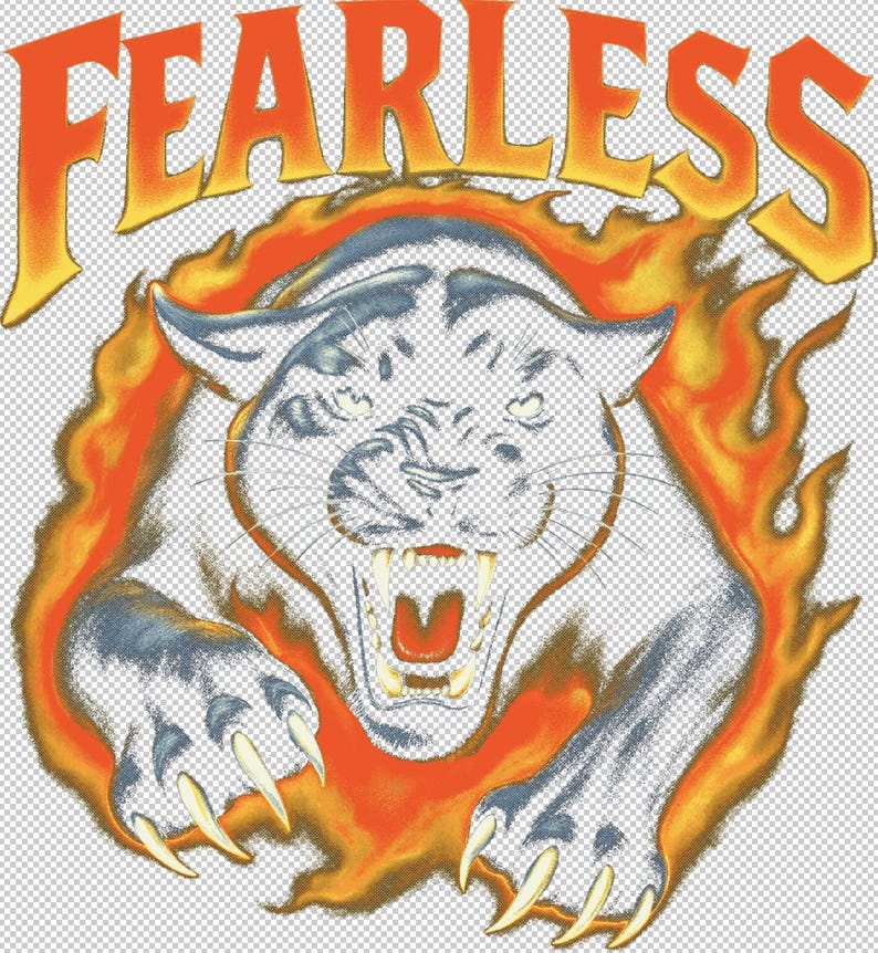Fearless Panther Halftone PNG, Streetwear DTF Design (digital Download ...