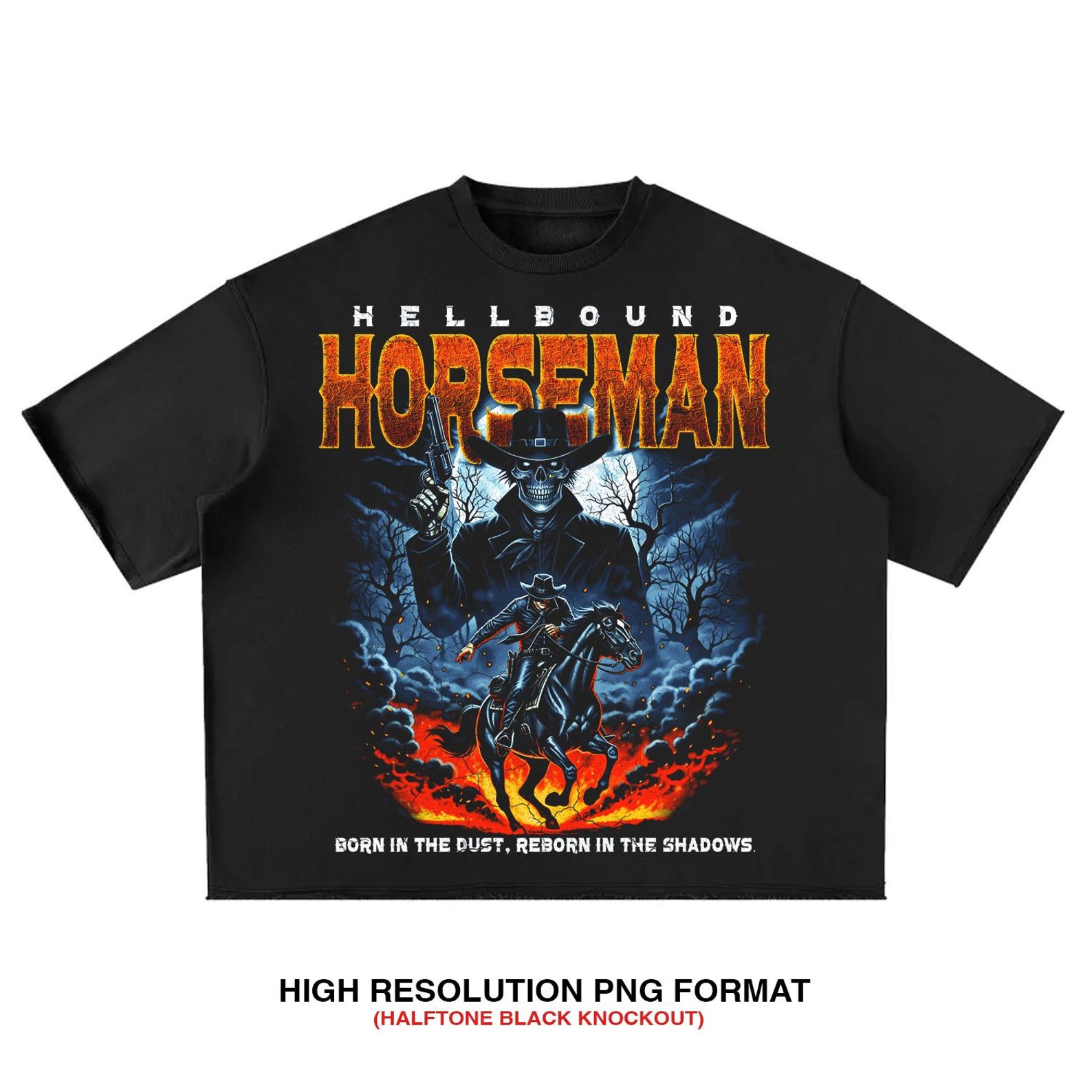 Hellbound Horseman PNG - DTF DTG T-shirt Design (digital Download) - Etsy