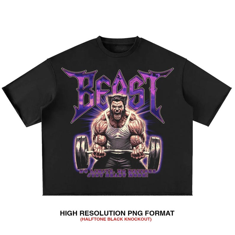 Beast Gym Design PNG, DTF/DTG Print-ready Art - Etsy
