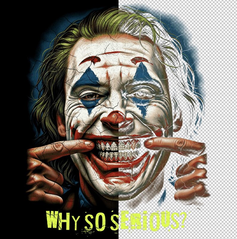 Joker Halftone T-shirt PNG Design, DTF DTG Print-ready (digital ...