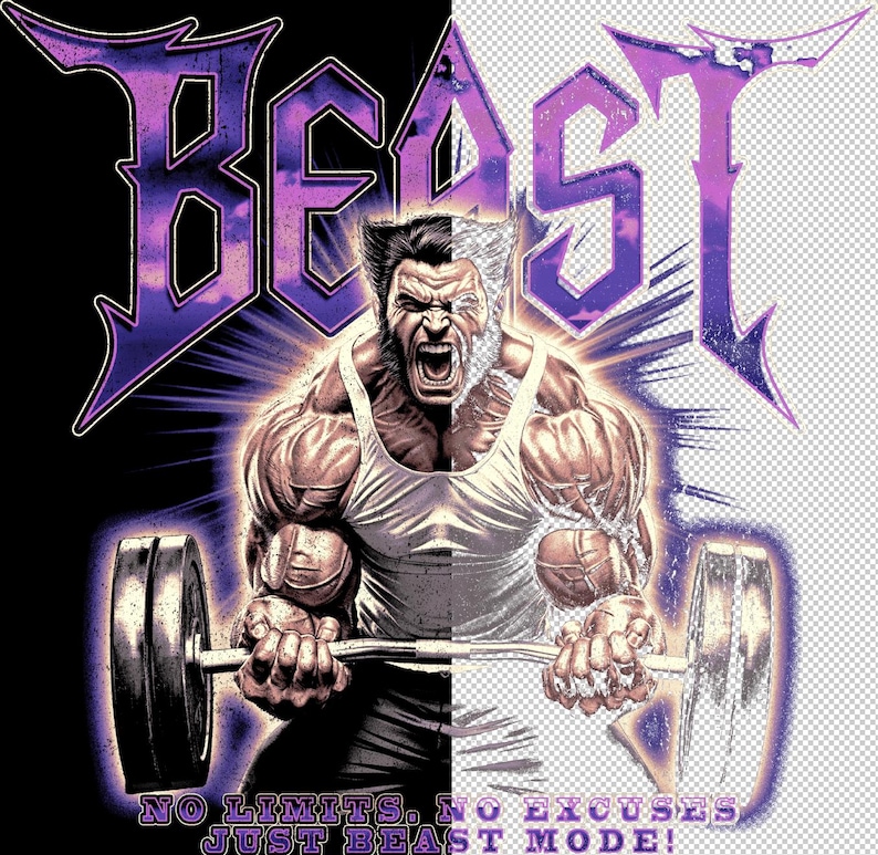 Beast Gym Design PNG, DTF/DTG Print-ready Art - Etsy