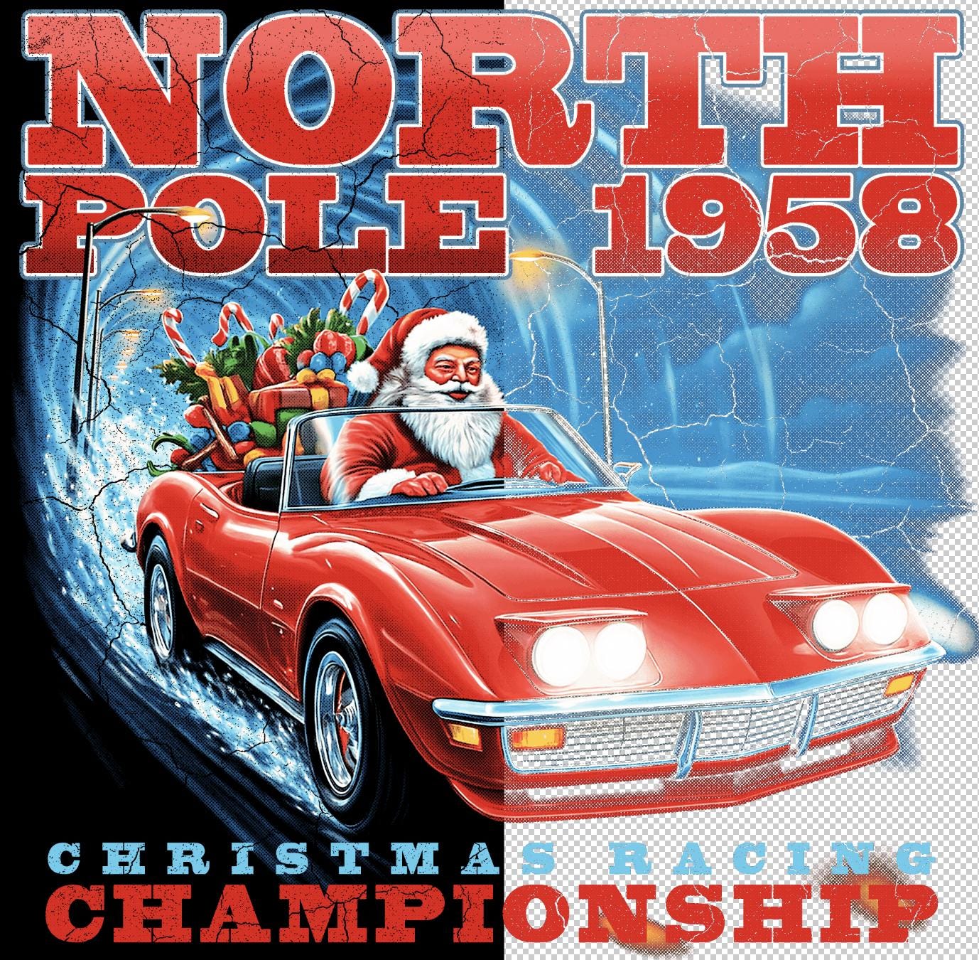 Santa Racer PNG, Christmas DTF Design, Print-ready - Etsy