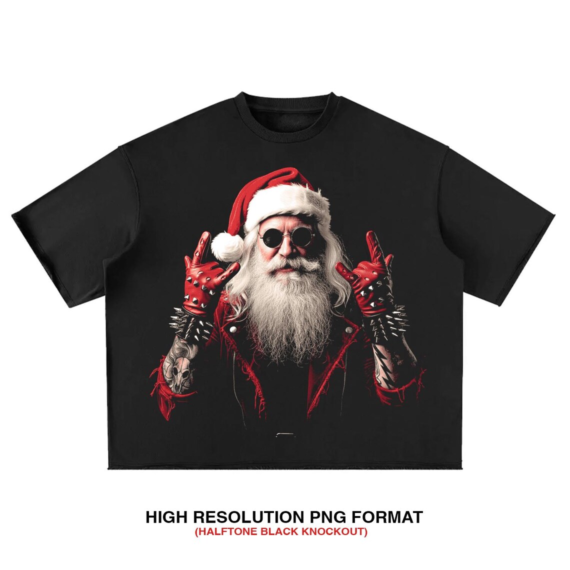 Rockstar Santa PNG, DTG/DTF Print-ready Digital Art - Etsy