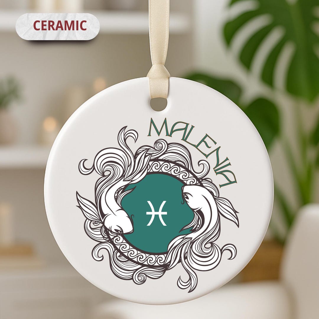 Custom Zodiac Pisces Sign Ornament, Personalized Horoscope Decor ...