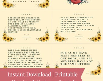 Bible Verse Memory Cards | Romans 12 | Instant Download - Etsy